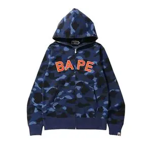 A BATHING APE Color Camo Full Zip Hoodie 'navy - Blue