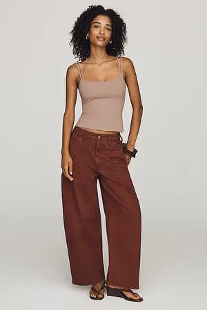 Susana Monaco Double-strap Scoop Neck Tank Top - Khaki