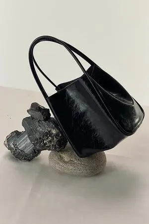 Anthropologie Hollace Mini Waxed Tote - Black