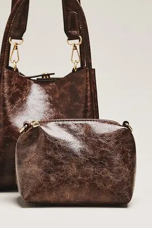 Anthropologie Hollace Mi Waxed Tote - Chocolate