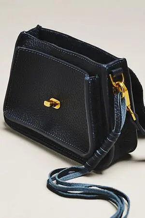 Anthropologie Leather Mini Porter Bag With Tassel Detail