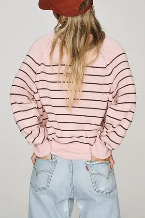 PILCRO Cotton Henley Top With Long Sleeves And Button Placket