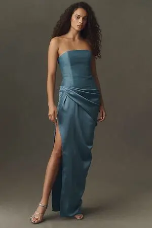 Katie May Aria Draped Gown - Blue