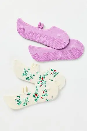 STEMS Blossom Grip Socks Set Of 2 - Lilac