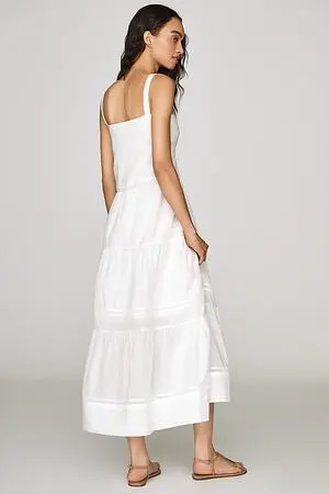 RAISONNEL 100% Cotton Tiered Midi Dress