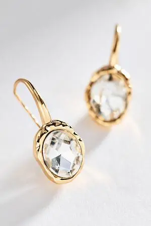 Anthropologie Faceted Crystal Drop Earrgs - Gold