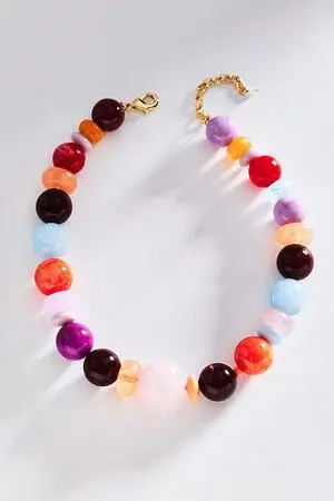 Anthropologie Chunky Beaded Necklace - Multi