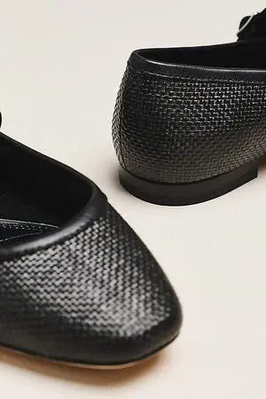 Paige Jackson Raffia Mary Janes - Black