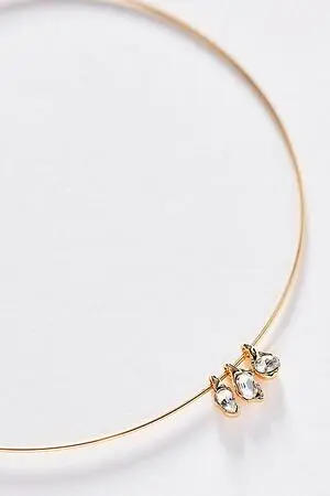 Anthropologie Crystal Bezel Collar Necklace