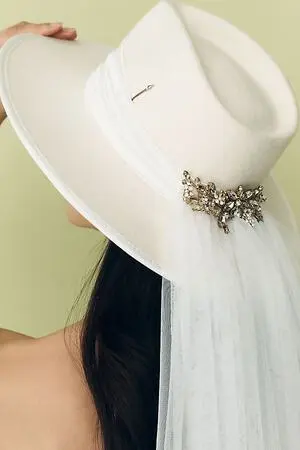 MESHIKA HATS Bridal Veiled Fedora