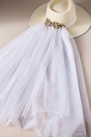 MESHIKA HATS Bridal Veiled Fedora