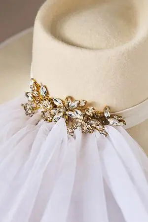 MESHIKA HATS Bridal Veiled Fedora