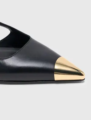 Maje Smooth Leather Slingback Pumps