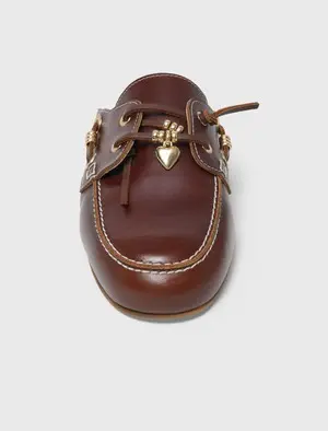 Maje Leather Boat Mules