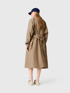 Maje Long Belted Trench With Gold Buttons