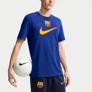 Nike Fc Barcelona Swoosh Soccer T-shirt - Blue