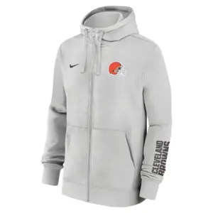 Nike Cleveland Browns Club Nfl Full-zip Hoodie - Grey