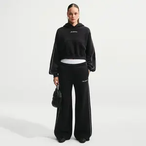 Nike Studio Fleece Graphic Pack Cropped Pullover Hoodie