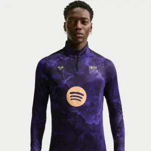 Nike Fc Barcelona Dri-fit Soccer Knit Pre-match Drill Top - Purple