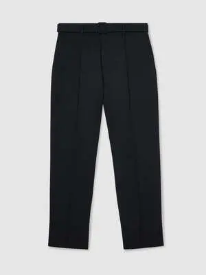 REISS Peshi Relaxed-fit Belted Pintuck Trousers - Navy