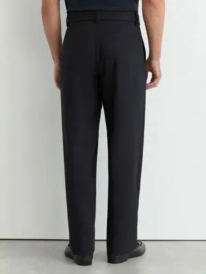 REISS Peshi Relaxed-fit Belted Pintuck Trousers - Navy