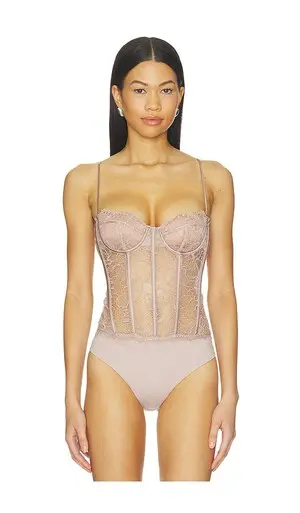 Retrofete Gale Bodysuit With Lace Detailing - Truffle