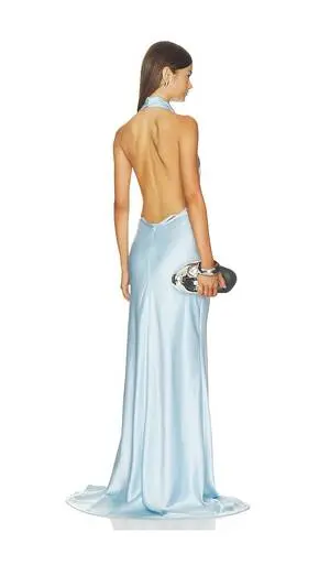 SAU LEE Sabina Satin Gown - Frost Blue