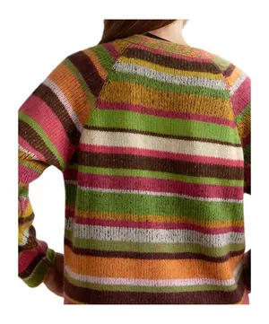 THE ELDER STATESMAN Striped Cashmere Cardigan