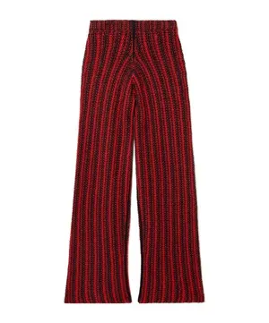 THE ELDER STATESMAN Striped Loose-fit Trousers - Red