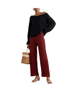 THE ELDER STATESMAN Striped Loose-fit Trousers