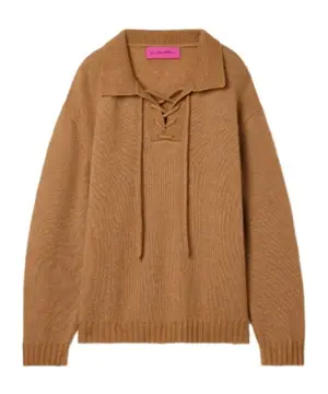 THE ELDER STATESMAN Oversized Tie-front Sweater - Brown