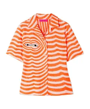 THE ELDER STATESMAN Colorful Cotton Shirt - Orange