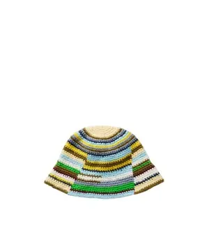 THE ELDER STATESMAN Striped Bucket Hat - Green