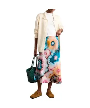THE ELDER STATESMAN Tie-dye Silk Midi Skirt