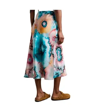 THE ELDER STATESMAN Tie-dye Silk Midi Skirt