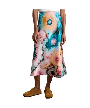 THE ELDER STATESMAN Tie-dye Silk Midi Skirt