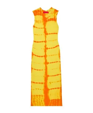 THE ELDER STATESMAN Tie-dye Midi Dress - Yellow