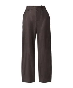 THE ELDER STATESMAN Striped Straight-leg Pants - Brown