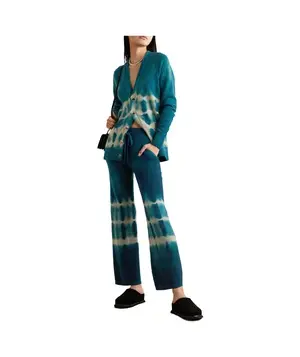 THE ELDER STATESMAN Tie-dye Cashmere Wide-leg Pants