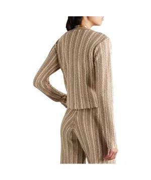 THE ELDER STATESMAN Striped Long-sleeve Knit Cardigan