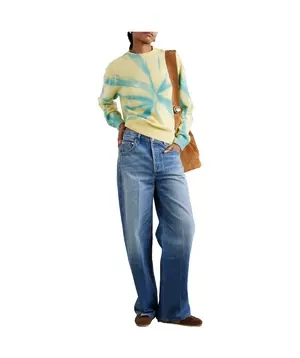 THE ELDER STATESMAN Tie-dye Cashmere Crewneck Sweater - No