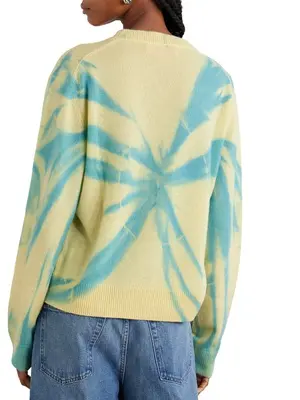 THE ELDER STATESMAN Tie-dye Cashmere Crewneck Sweater - No