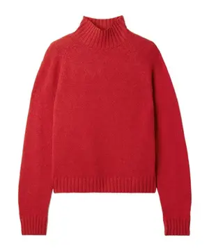 THE ELDER STATESMAN Cashmere Turtleneck Sweater - Red