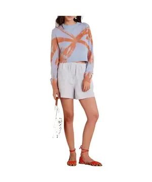 THE ELDER STATESMAN Tie-dye Cropped Cashmere Sweater