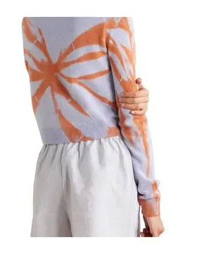 THE ELDER STATESMAN Tie-dye Cropped Cashmere Sweater