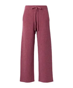 THE ELDER STATESMAN Ribbed Cashmere Track Pants - Pink