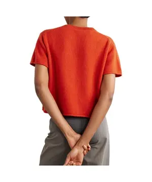 THE ELDER STATESMAN Cashmere Short Sleeve Top