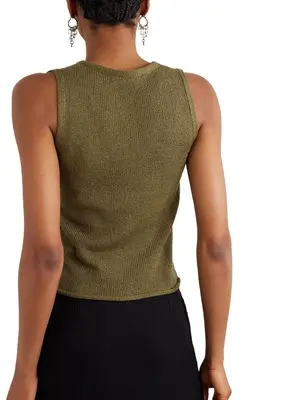 THE ELDER STATESMAN Cotton V-neck Tank Top