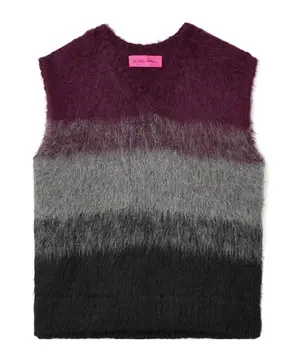 THE ELDER STATESMAN Gradient Brushed Alpaca Blend Vest - Black