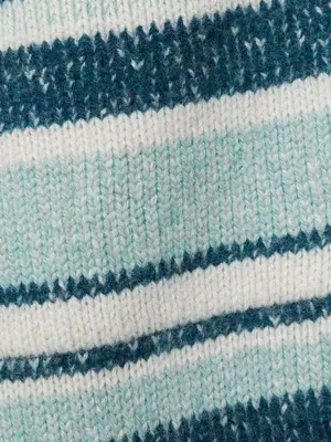 THE ELDER STATESMAN Striped Cashmere Cardigan With Belt